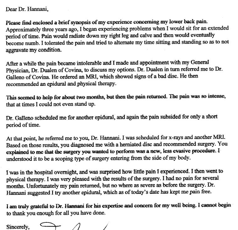 Read Our Patient Reviews | West Los Angeles Top Spine Surgeon | Patient ...